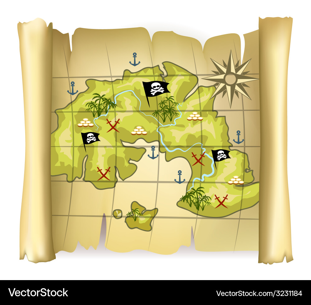 Pirate map Royalty Free Vector Image - VectorStock