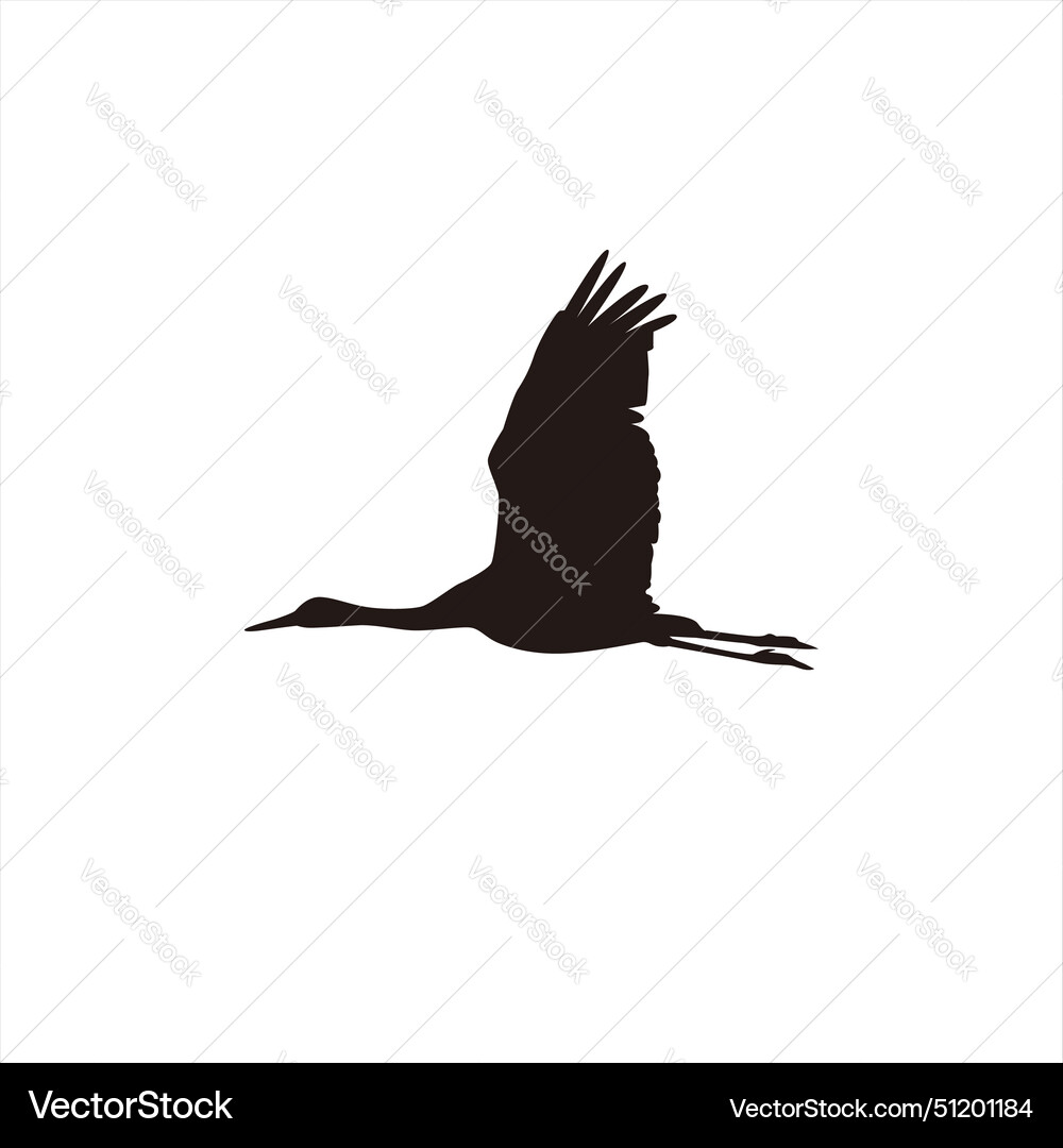 Silhouette of a sandhill crane Royalty Free Vector Image