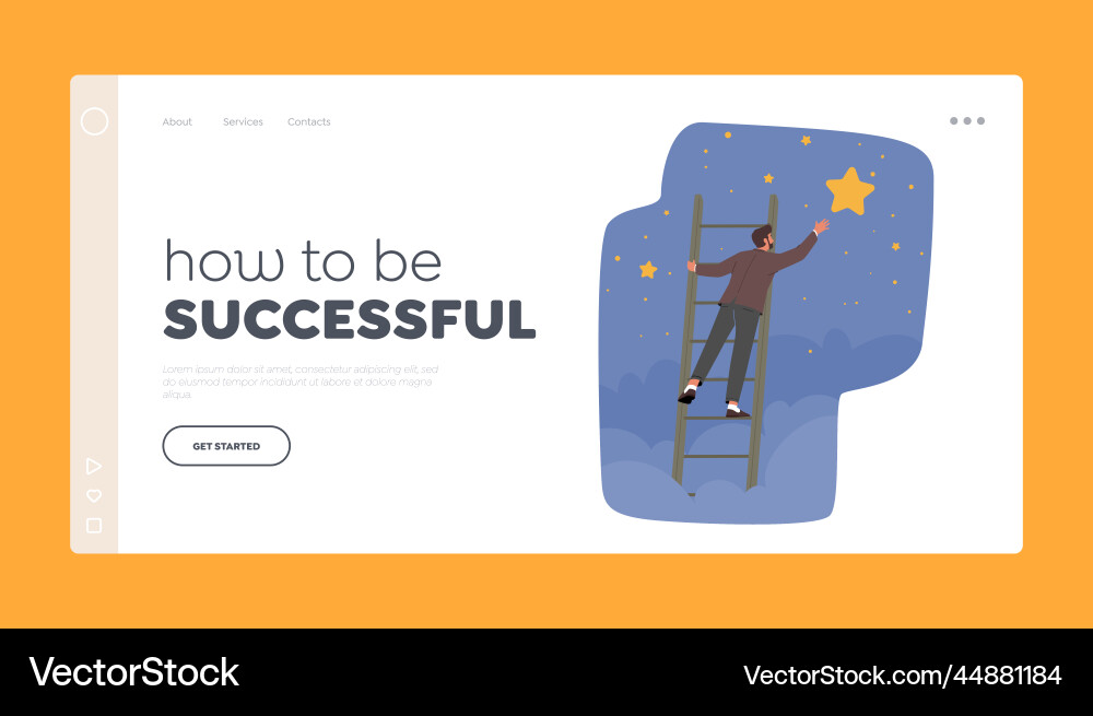 Success leadership achievement landing page Vector Image