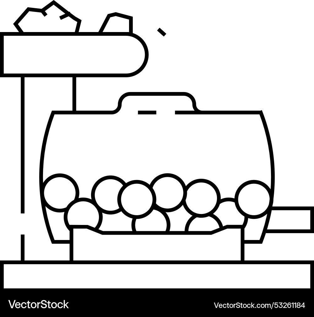 Sulfide ore processing copper line icon Royalty Free Vector