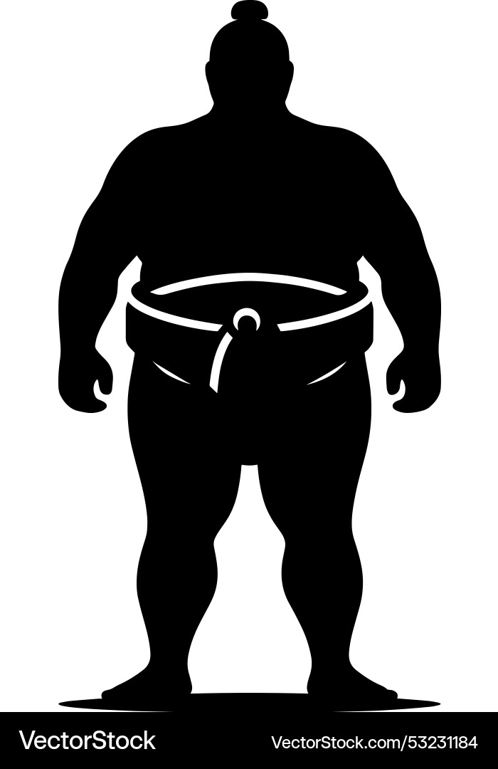 Sumo fight silhouette isolated on a white Vector Image