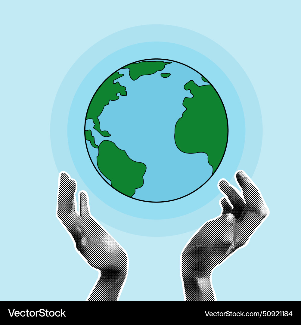 World environment day template modern collage Vector Image