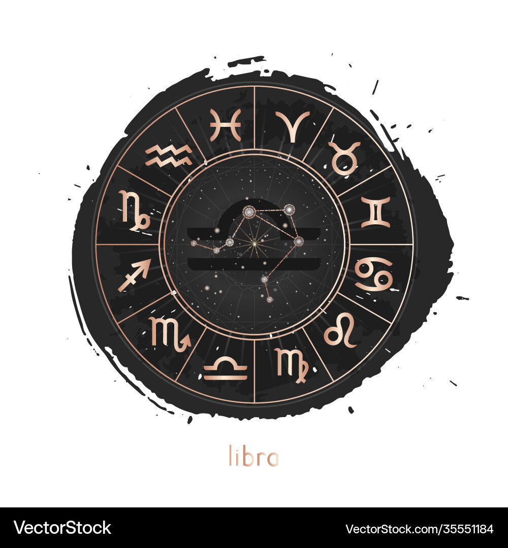 Sternzeichen und Sternzeichen libra Lizenzfreier Vektor