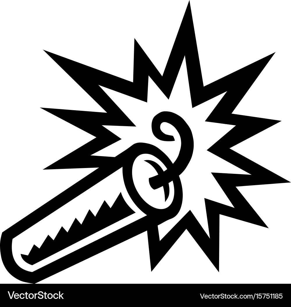 Cartoon stick of explosive dynamite tnt with lit Vector Image