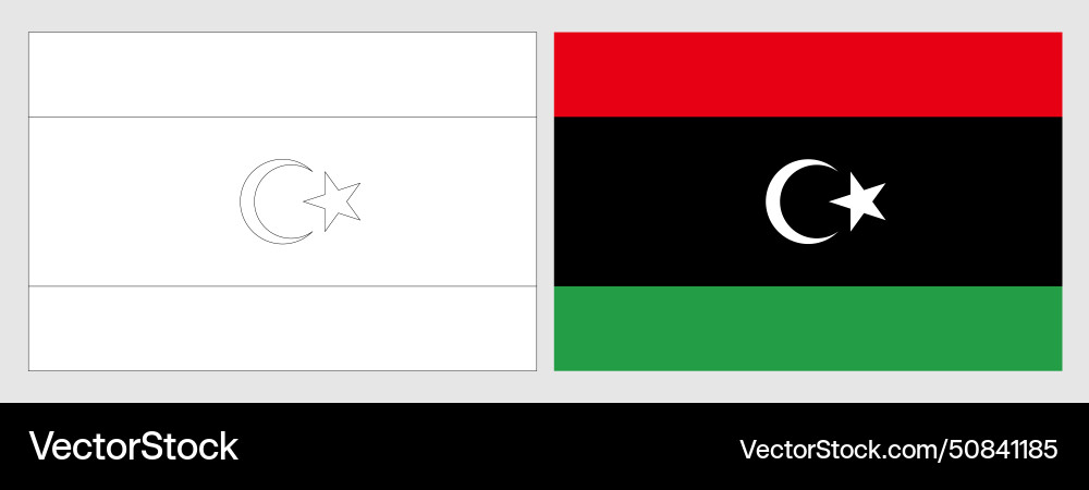 Coloring flag set of libya Royalty Free Vector Image