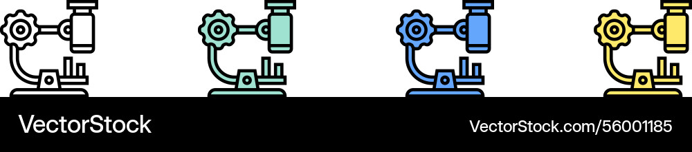 Comparative icon outline green blue and yellow Vector Image