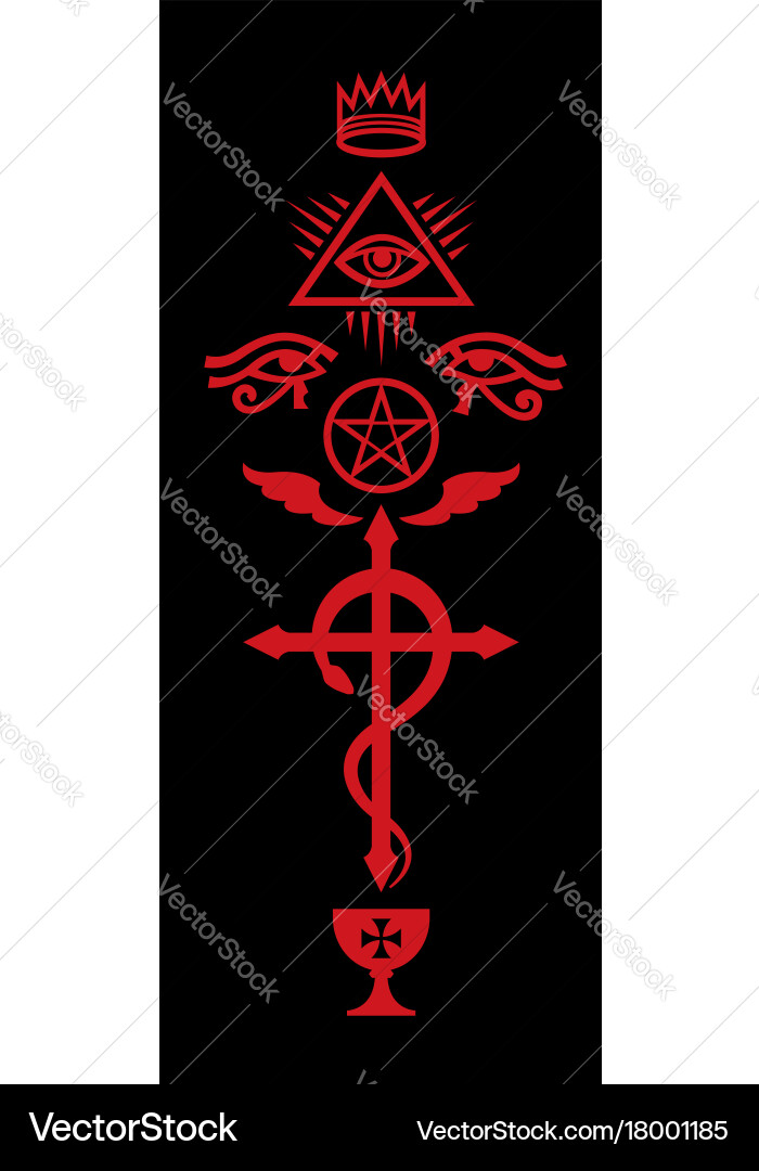 Crux serpentines the serpent cross Royalty Free Vector Image