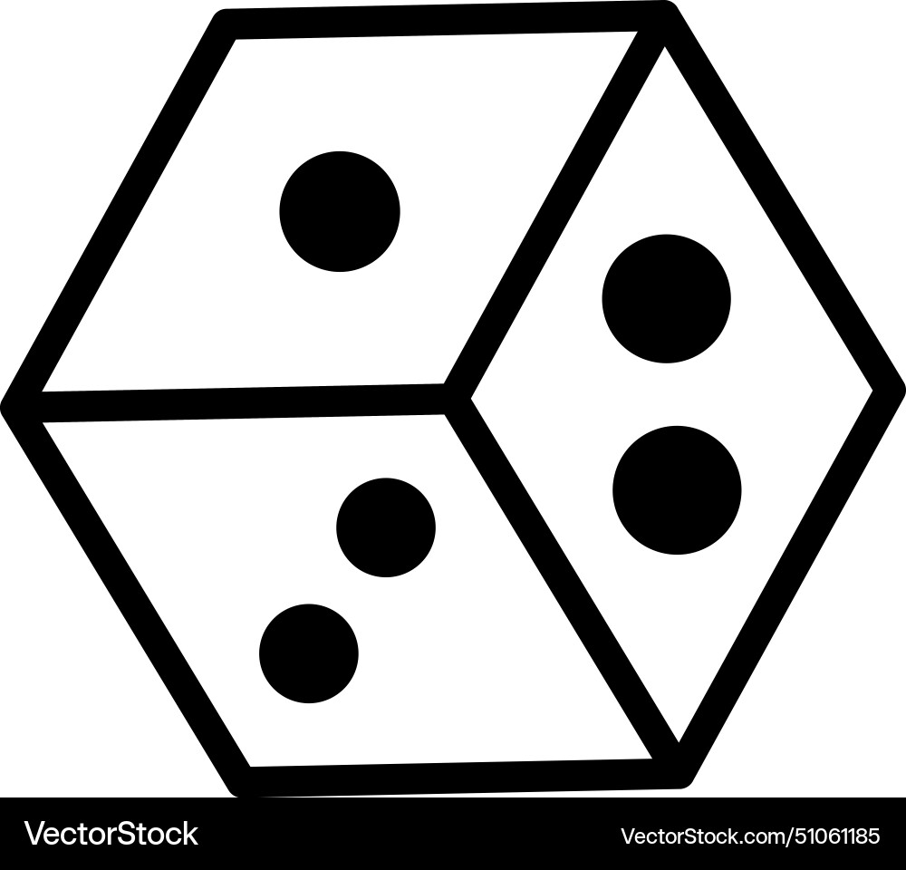 Dice icon line design template isolated Royalty Free Vector