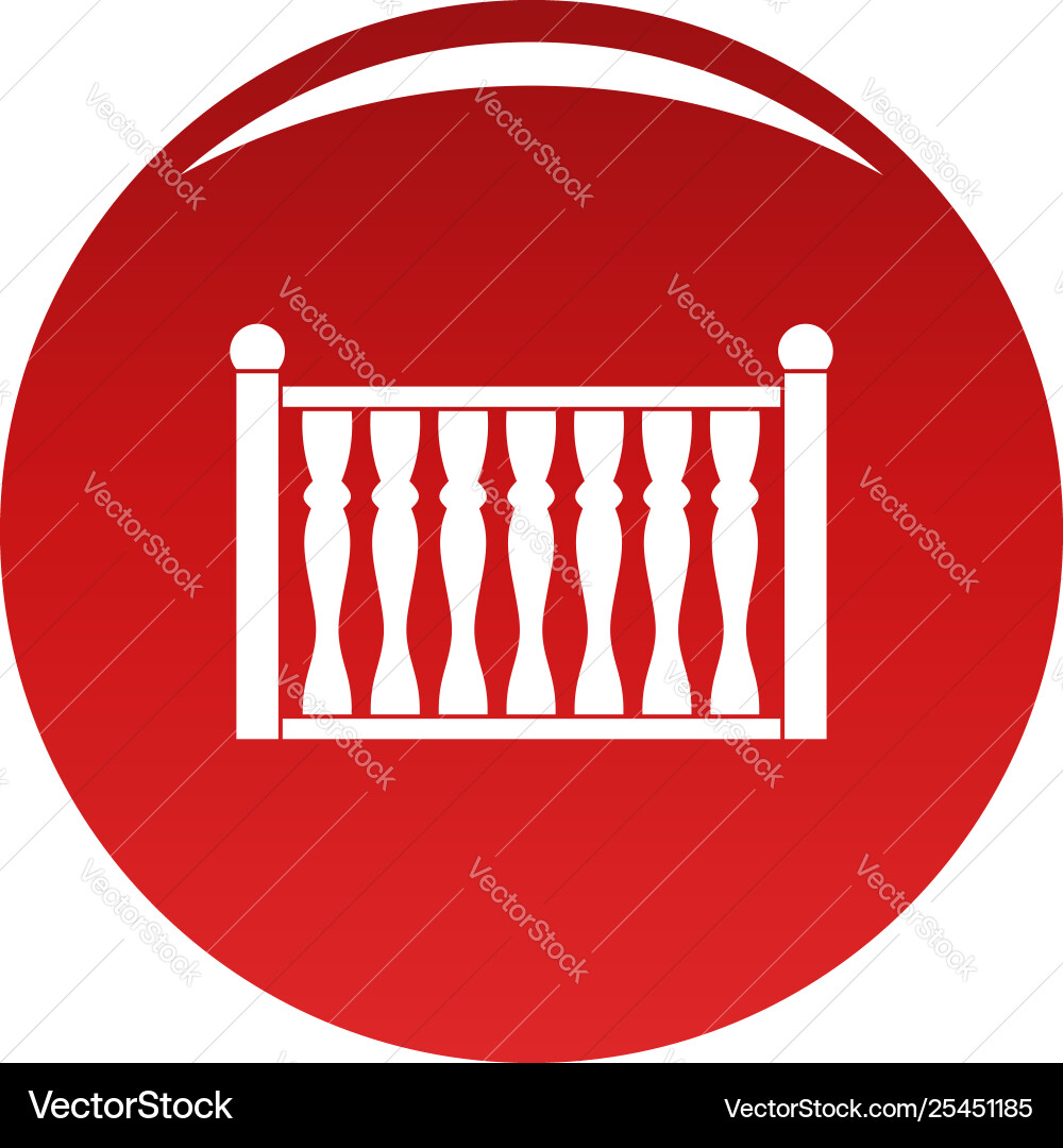 Fence with column icon red Royalty Free Vector Image