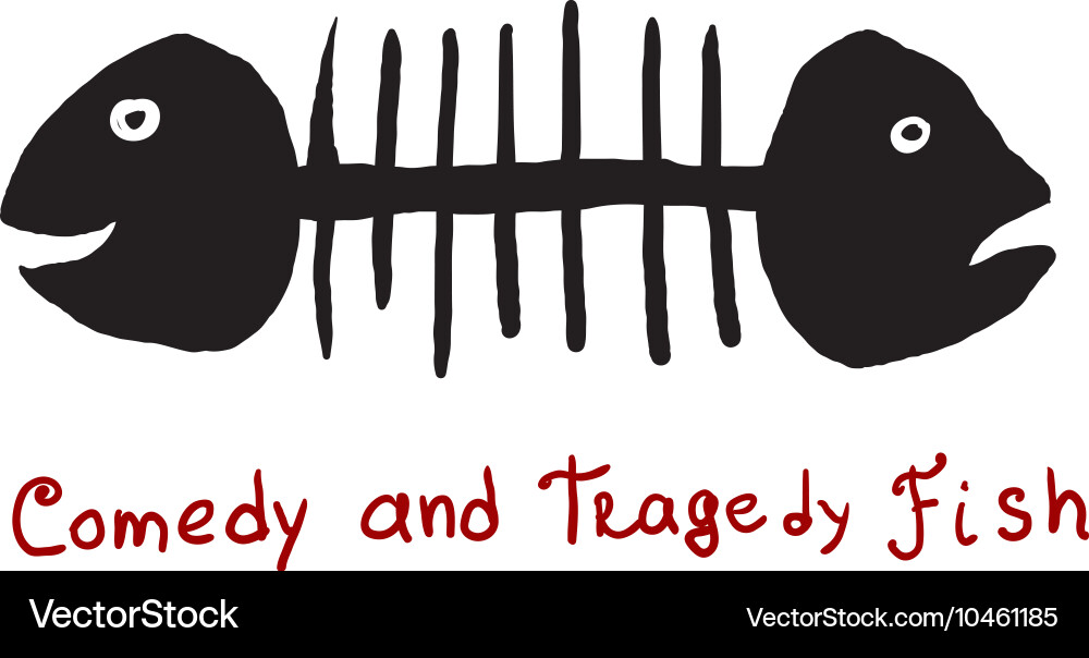 Fish comedy and tragedy Royalty Free Vector Image