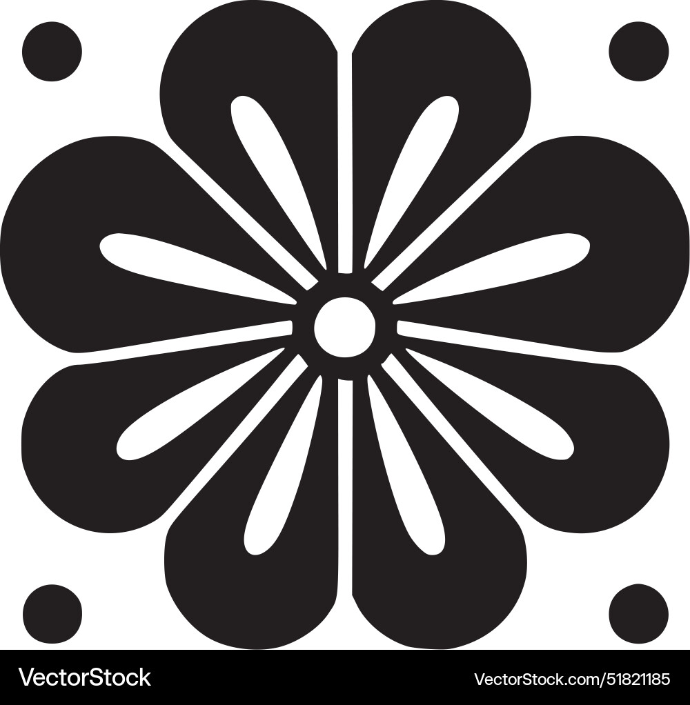 Flower - black and white Royalty Free Vector Image