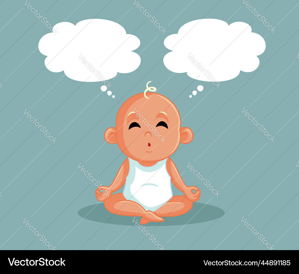 Funny baby thinking cartoon Royalty Free Vector Image