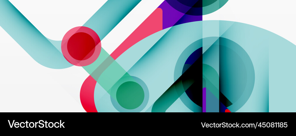 Geometric primitives lines circles abstract Vector Image