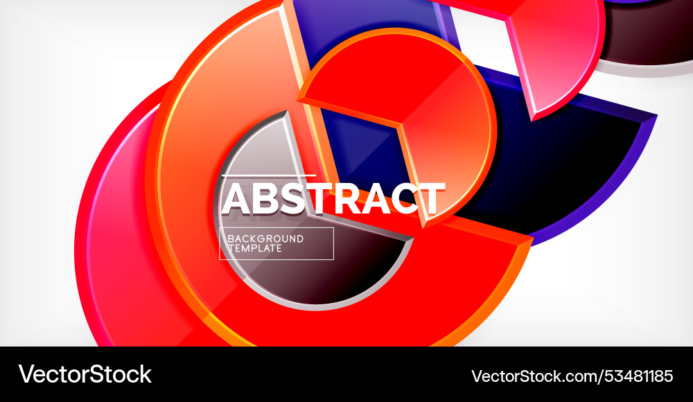 Glass reflective geometric round shapes background