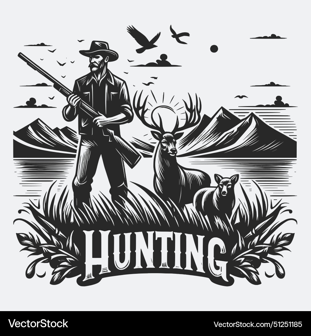 Hunting life svg silhouette file – Royalty-Free Vector | VectorStock