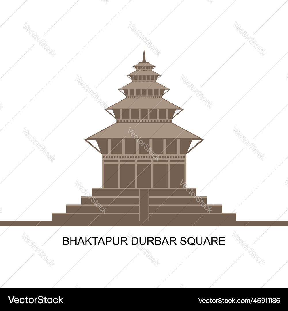 Landmarks of nepal temples durbar square Vector Image
