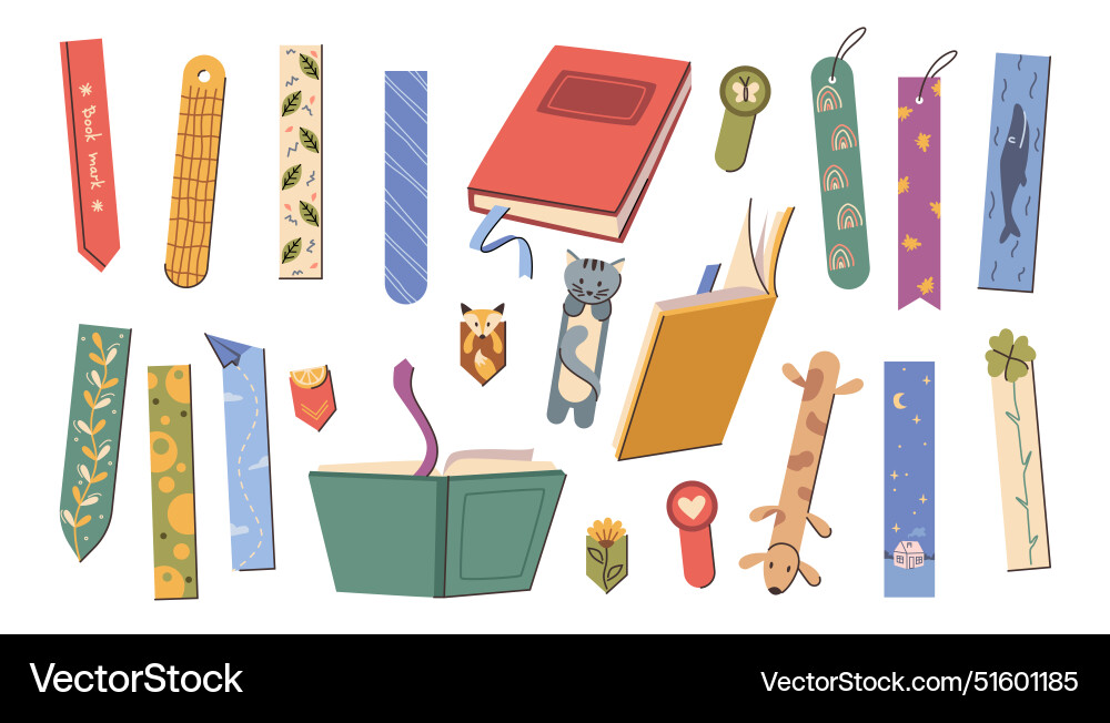 Modern bookmarks for books decoration Royalty Free Vector