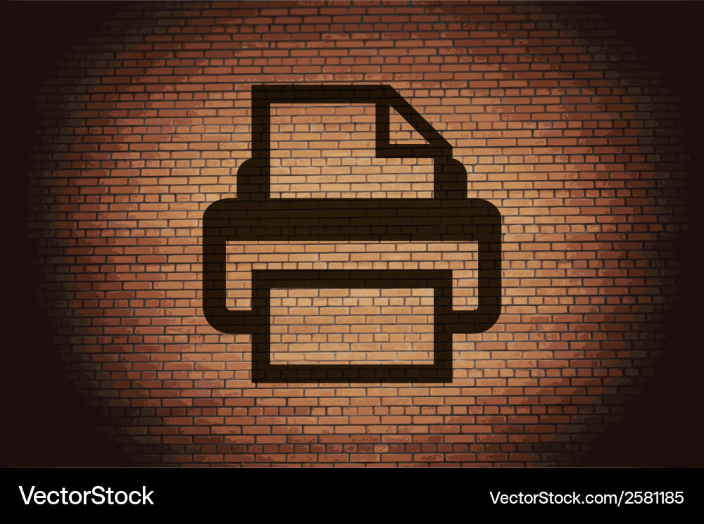 Printer flat modern web button and space for your Vector Image