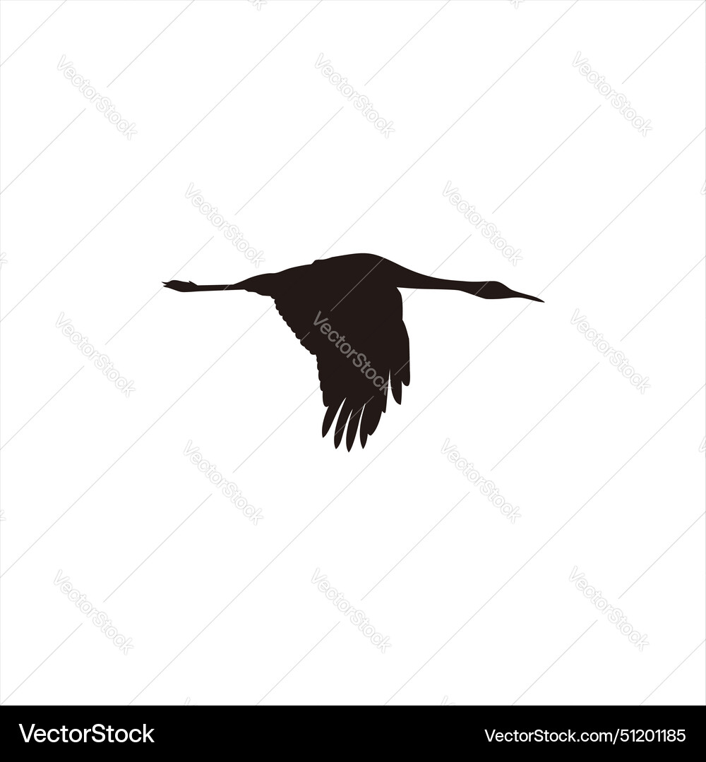 Silhouette of a sandhill crane Royalty Free Vector Image