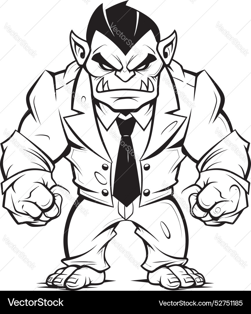 Suited savagery symbol professional orc suit Vector Image