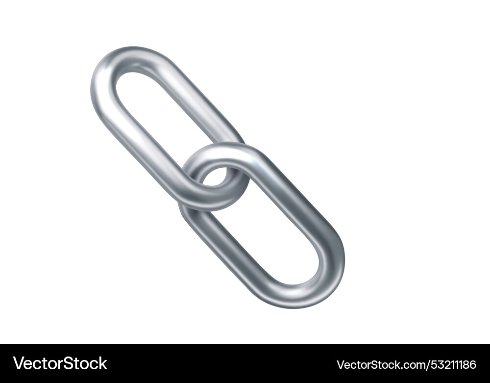 3d silver chain realistic isolated Royalty Free Vector Image