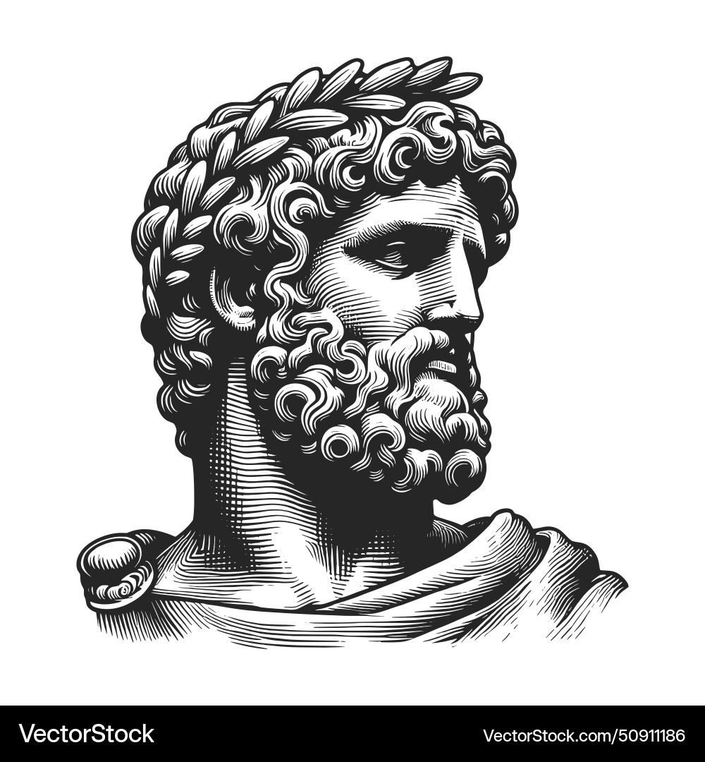 Classic greek statue engraving Royalty Free Vector Image