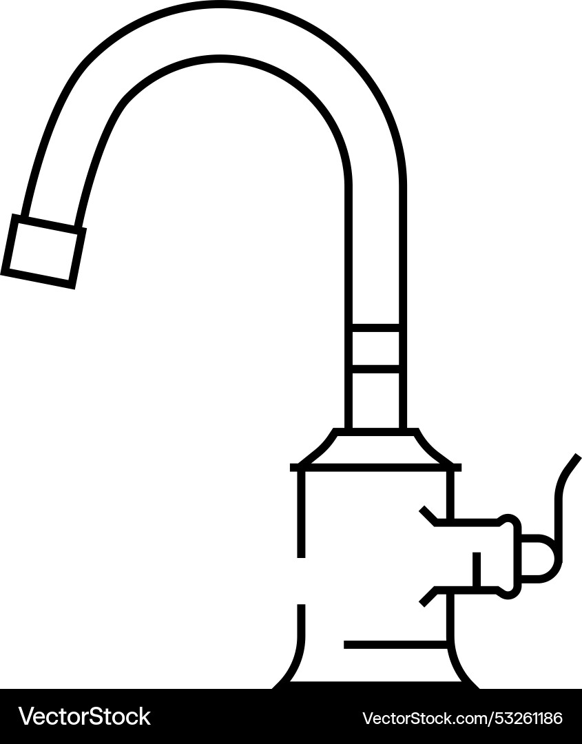 Faucet copper metal line icon Royalty Free Vector Image