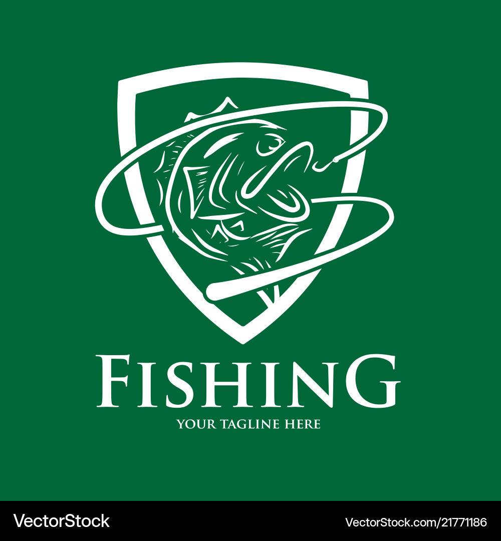 Fishing logo design template Royalty Free Vector Image