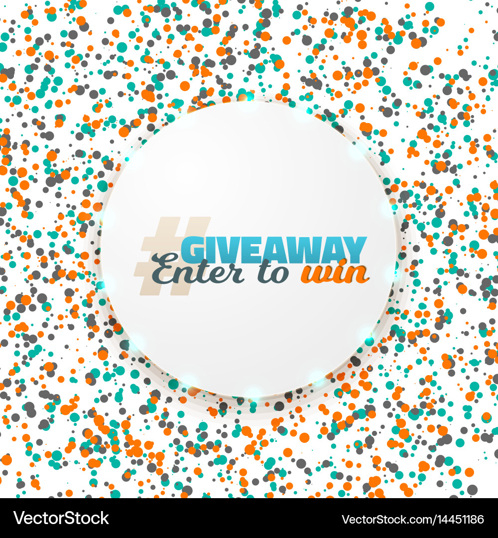 Giveaway button with confetti Royalty Free Vector Image