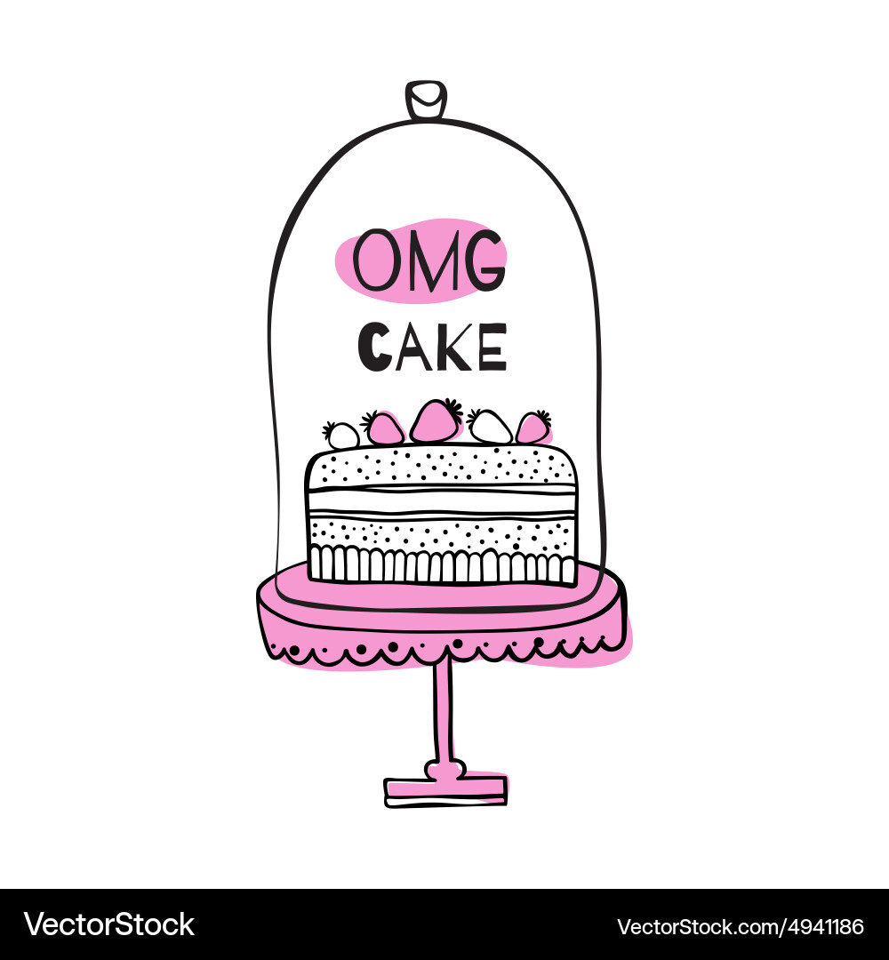 Greeting card with quote about cakes Royalty Free Vector