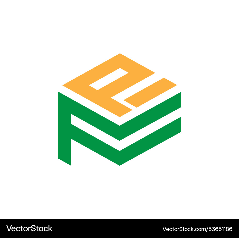 Initial fp letter logo design template Royalty Free Vector