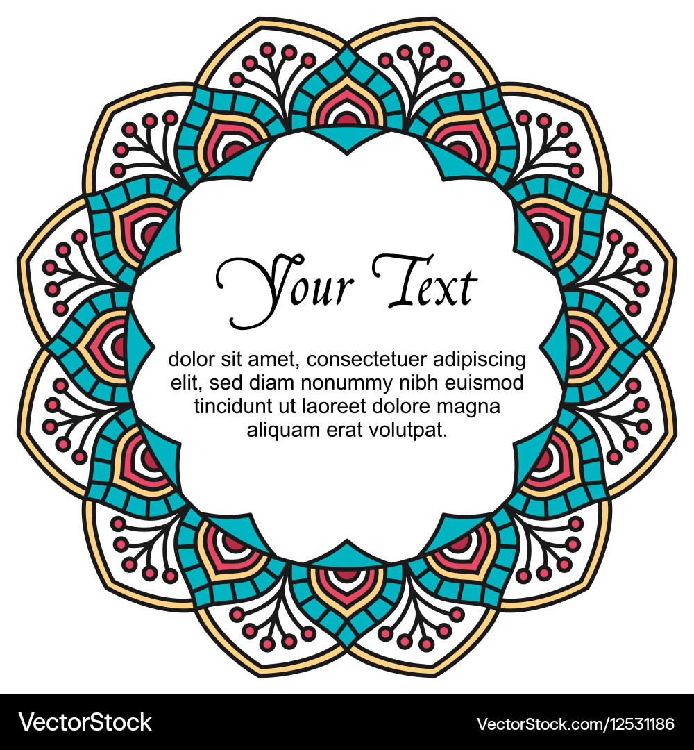 Mandala with text Royalty Free Vector Image - VectorStock
