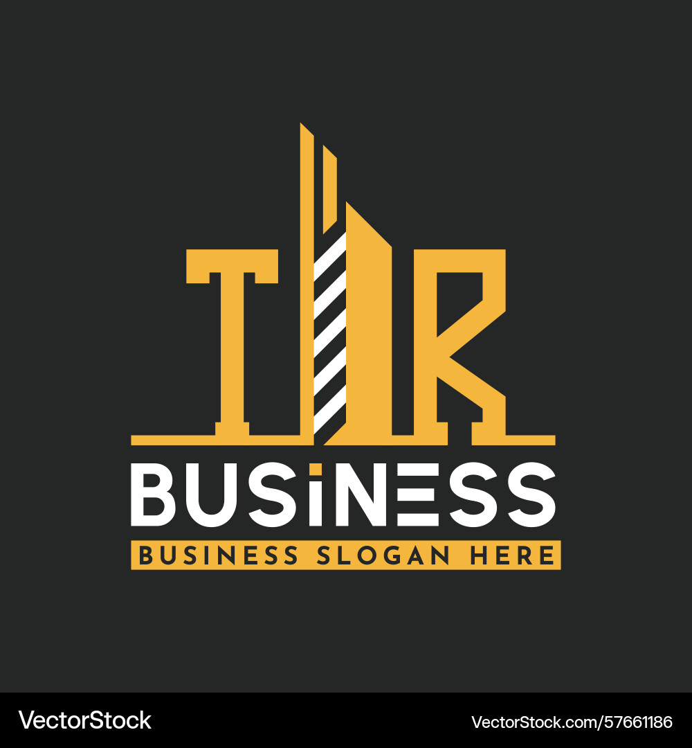 Modern tr letter logo design with skyscraper Vector Image