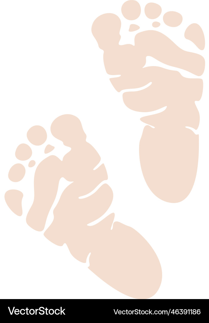 Newborn baby footprint Royalty Free Vector Image
