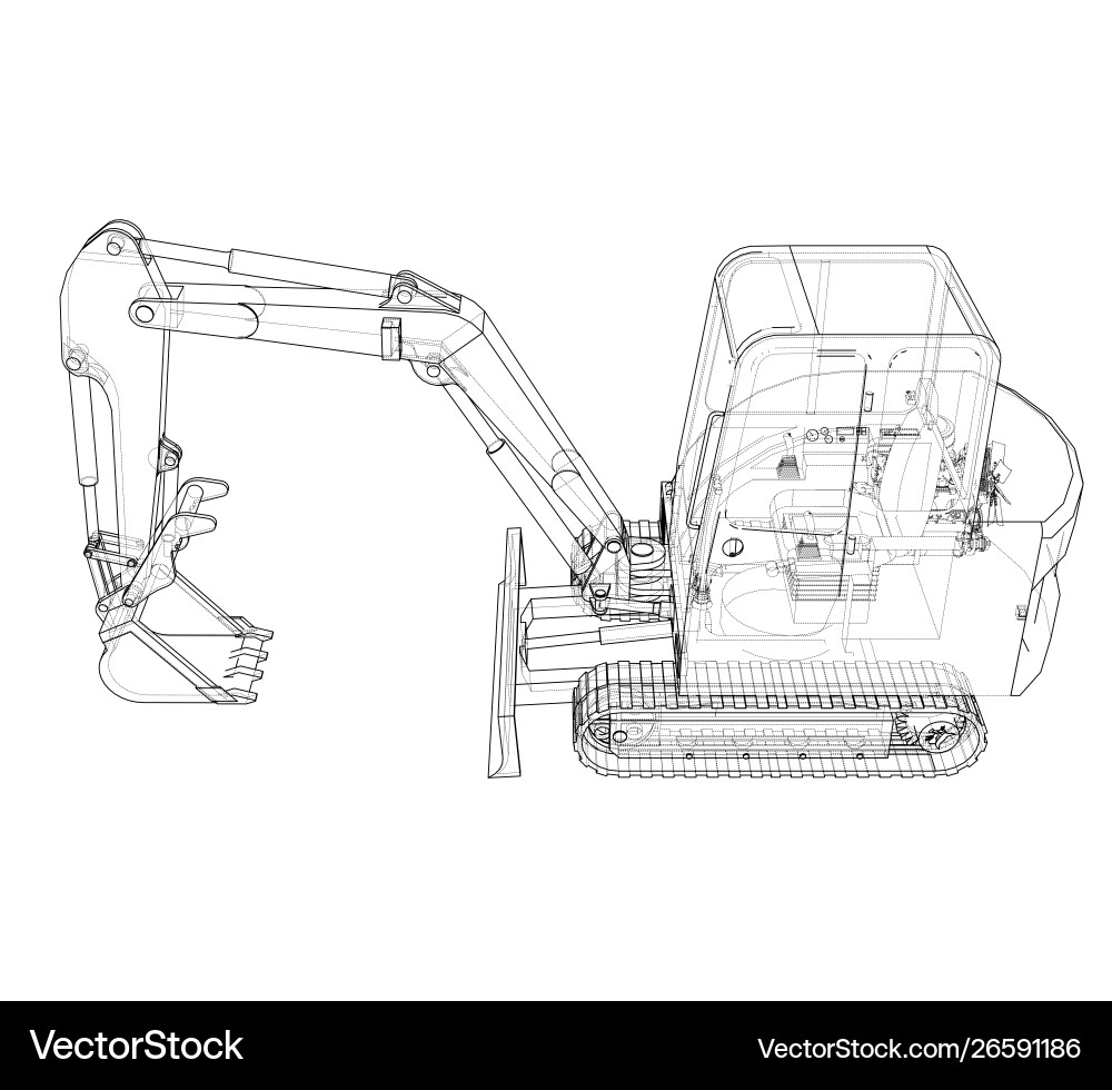 Sketch small treactor with actor Royalty Free Vector Image