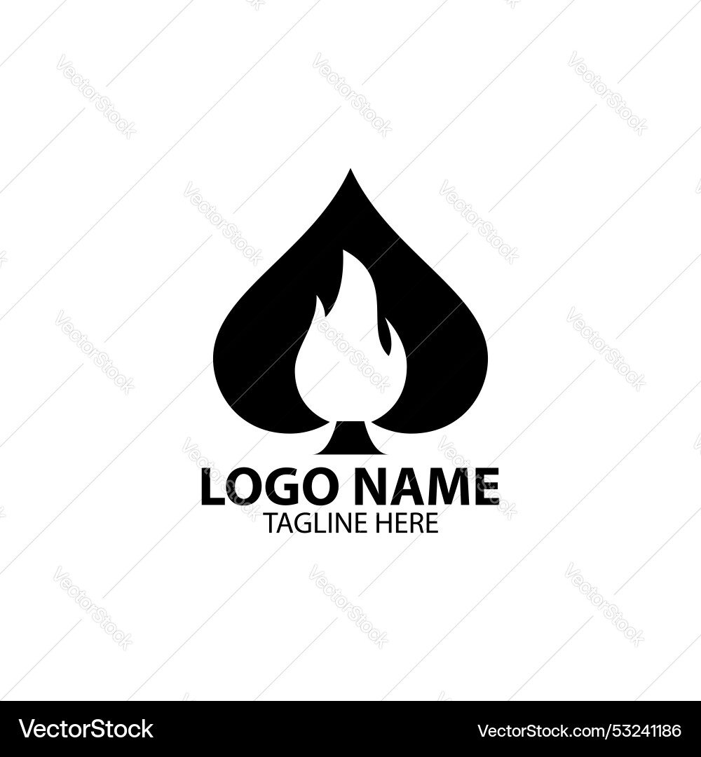 Spade flame logo design – Royalty-Free Vector | VectorStock