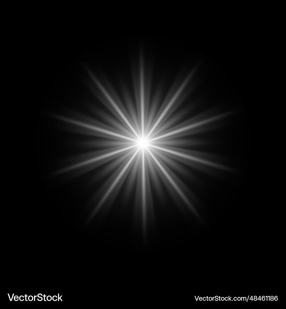 Star shining light ray burst flare effect Vector Image