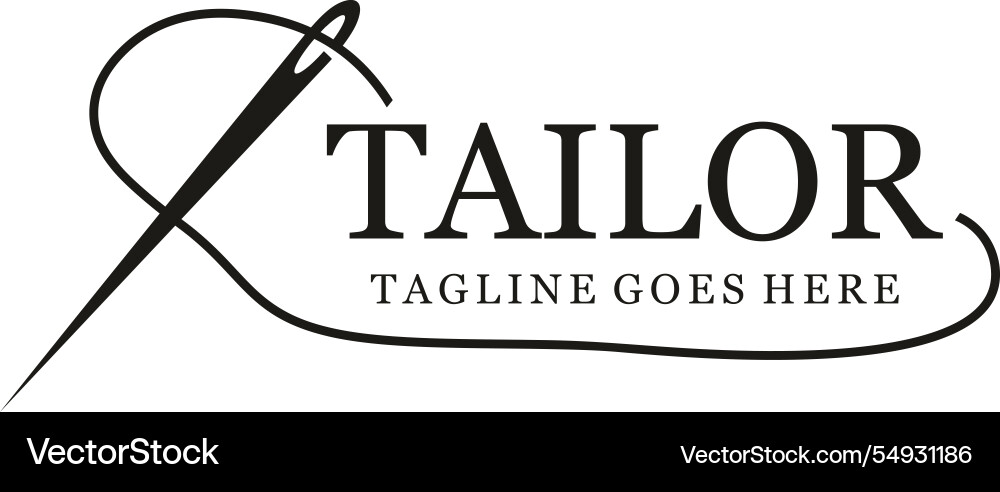 Tailor vintage logo design Royalty Free Vector Image