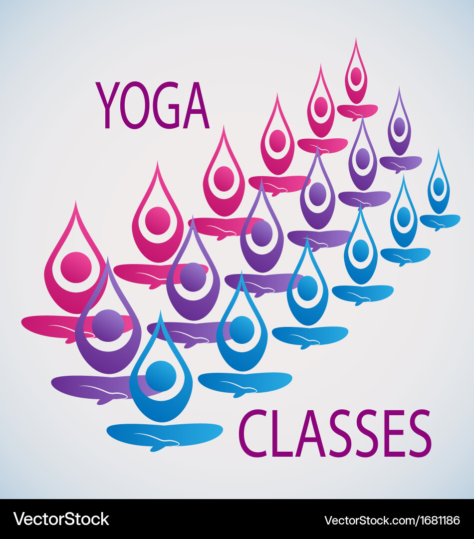 Yoga classes icon background Royalty Free Vector Image