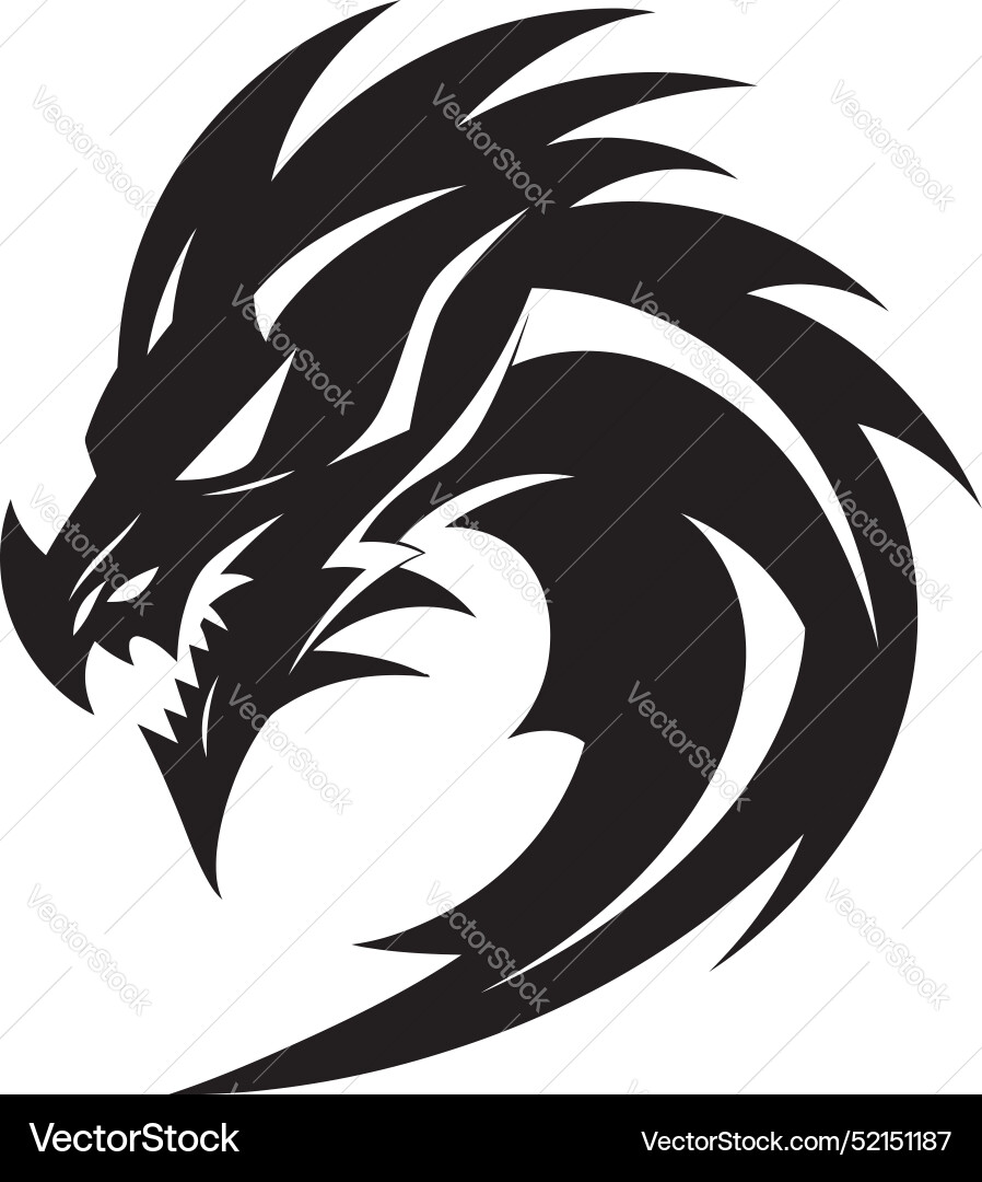 Ancient protector dragon head icon mythical Vector Image