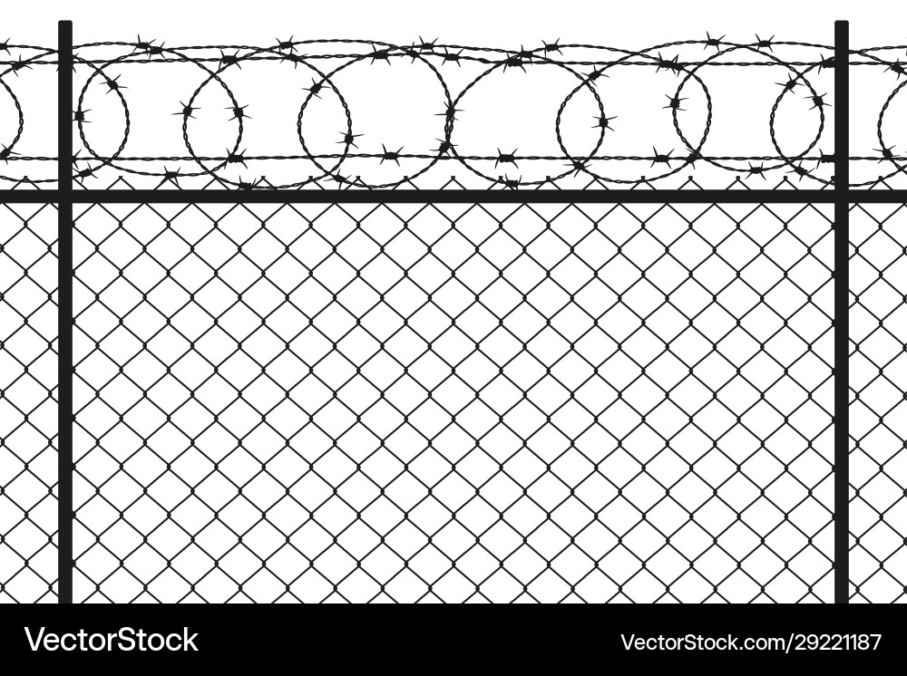 Barbed Wire Fence Royalty Free Vector Image - VectorStock