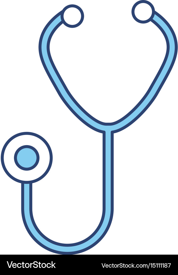 Blue stethoscope cartoon Royalty Free Vector Image