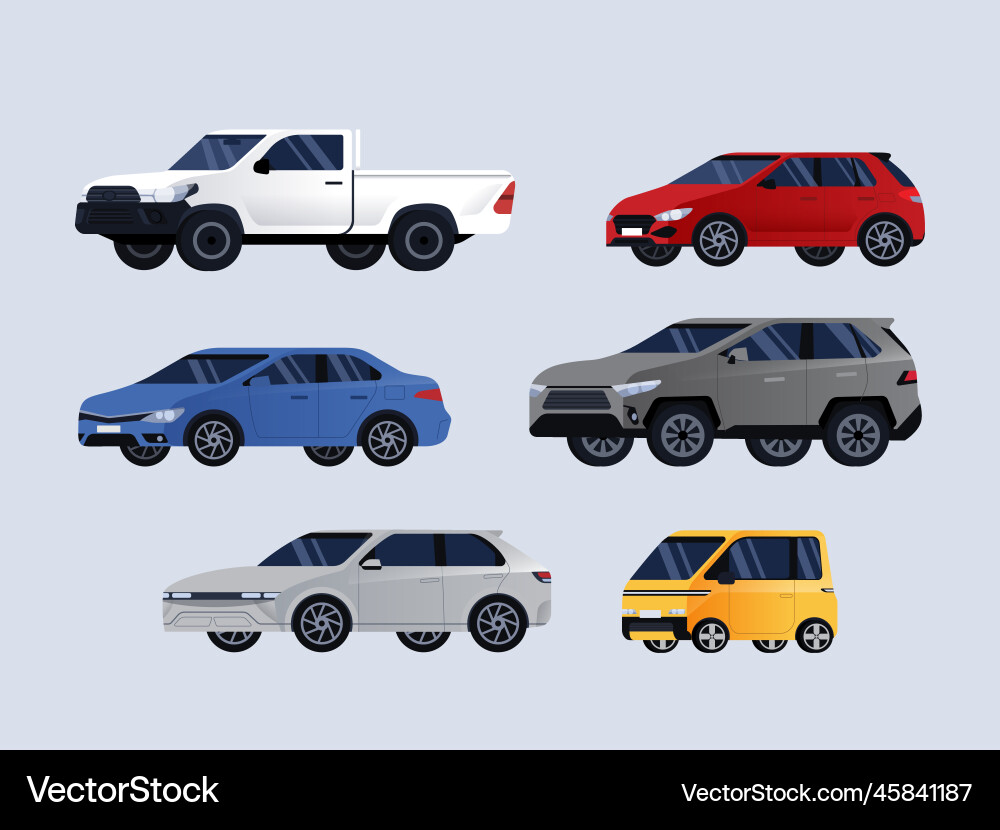 Cars collection Royalty Free Vector Image - VectorStock