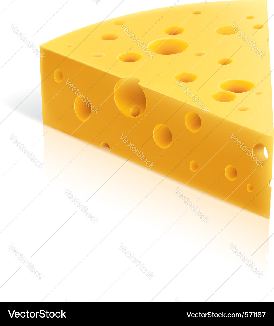 Cheese slice Royalty Free Vector Image - VectorStock
