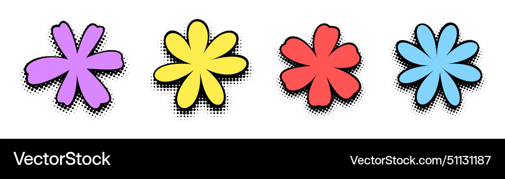 Colorful comic flare bubbles Royalty Free Vector Image