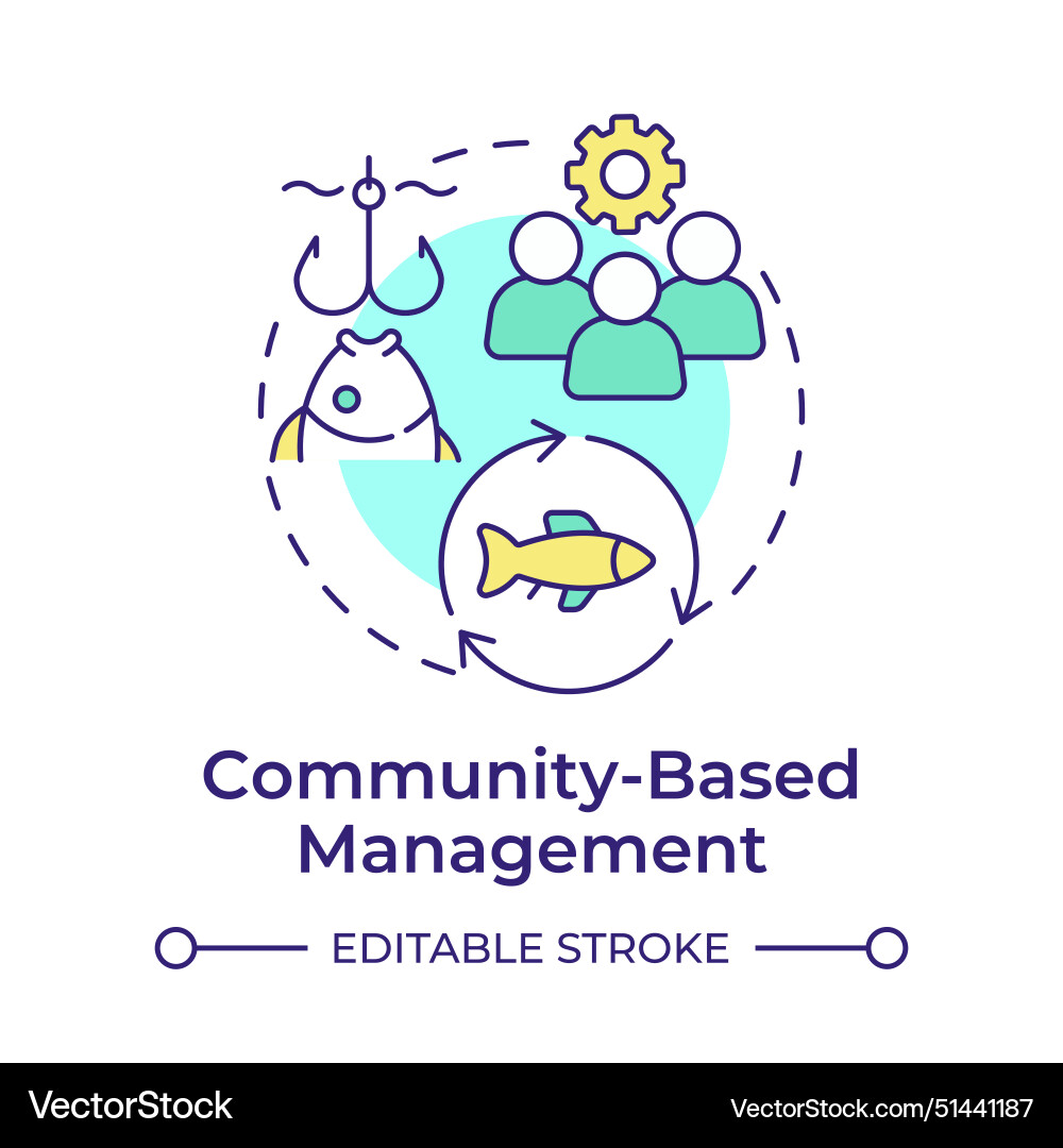 Community-based management multi color concept Vector Image
