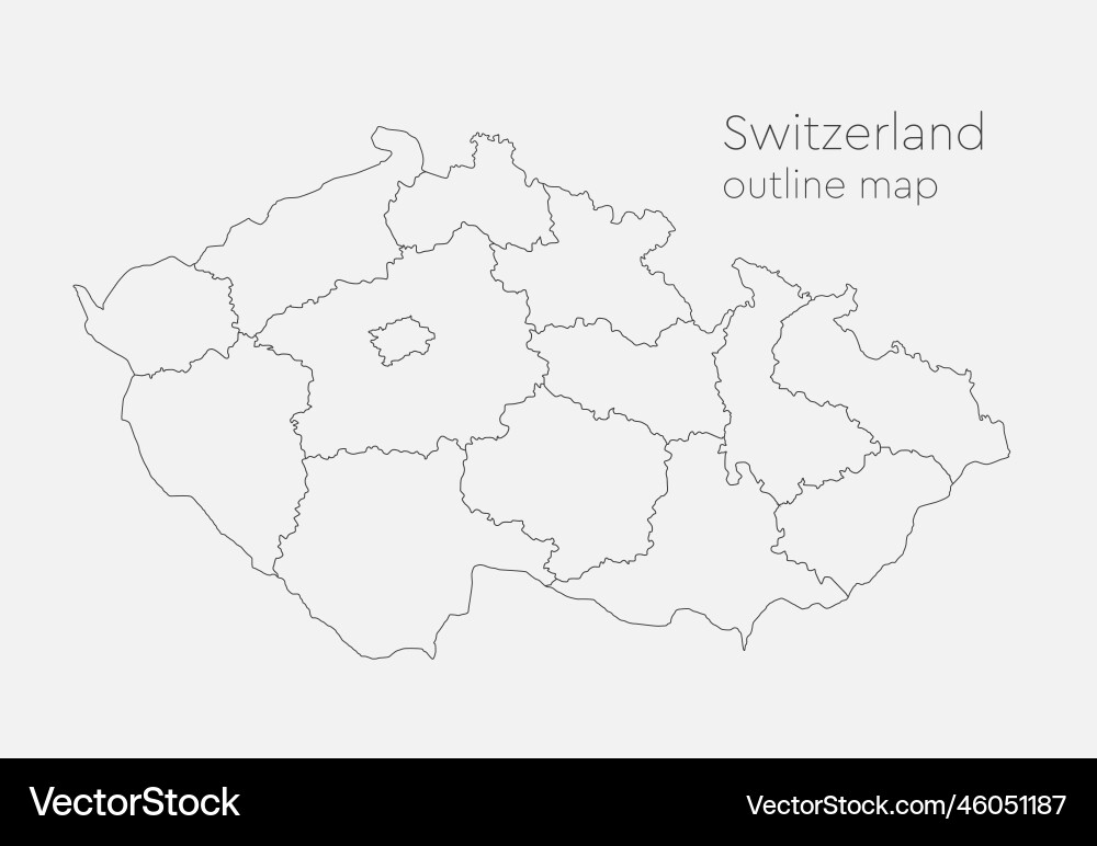 Map country czech divided on regions Royalty Free Vector