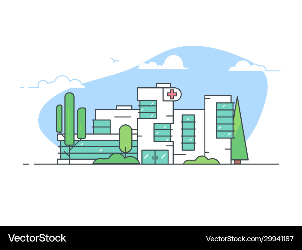 Modern city hospital building Royalty Free Vector Image