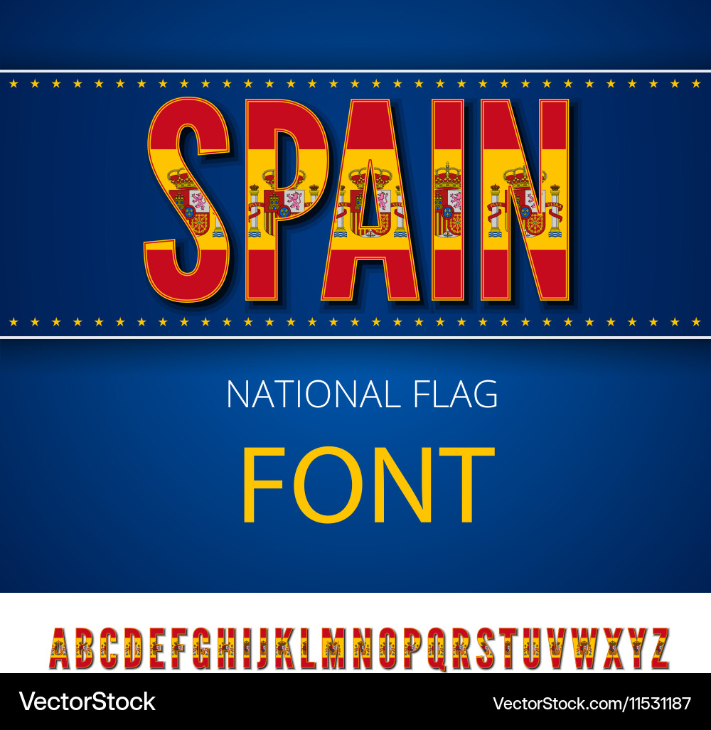 National flag font Royalty Free Vector Image - VectorStock