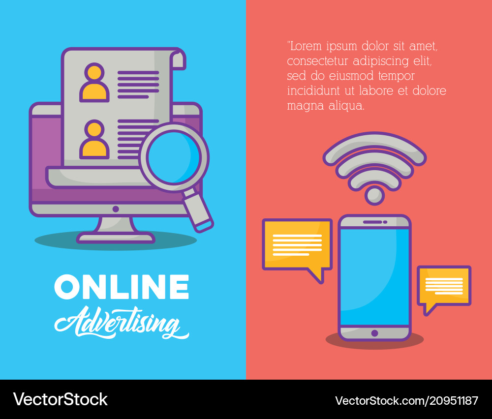 Online marketing design Royalty Free Vector Image